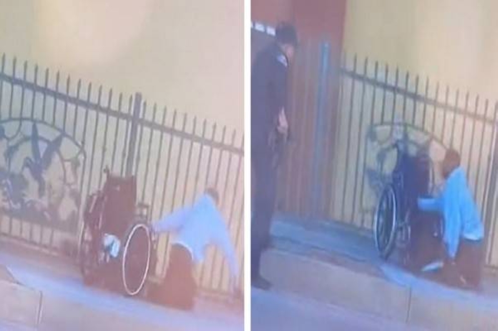 فيديو صادم شاهد عناصر من الشرطة الأمريكية يطاردون رجل مبتور القدمين