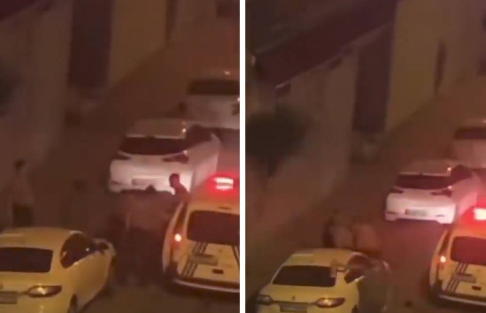 شاهد الشرطة التركية تعتدي على شاب مصري بالضرب العنيف وسط شارع في