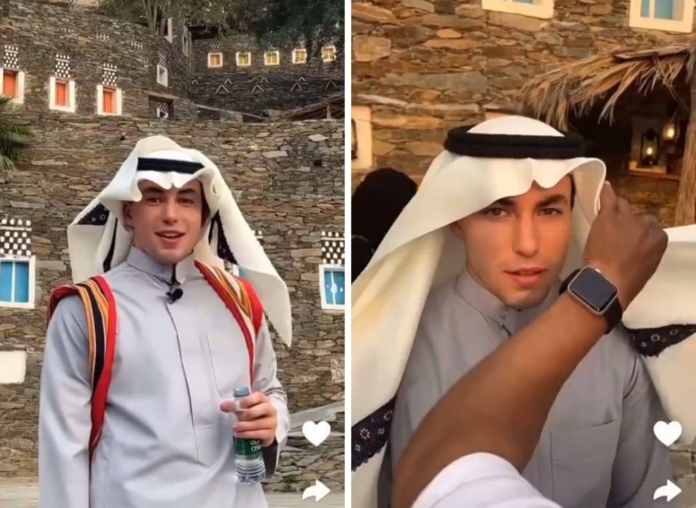 شاهد.. مشهوري التيك توك الأمريكيين ديفن وديلان يرتديان الزي السعودي ...